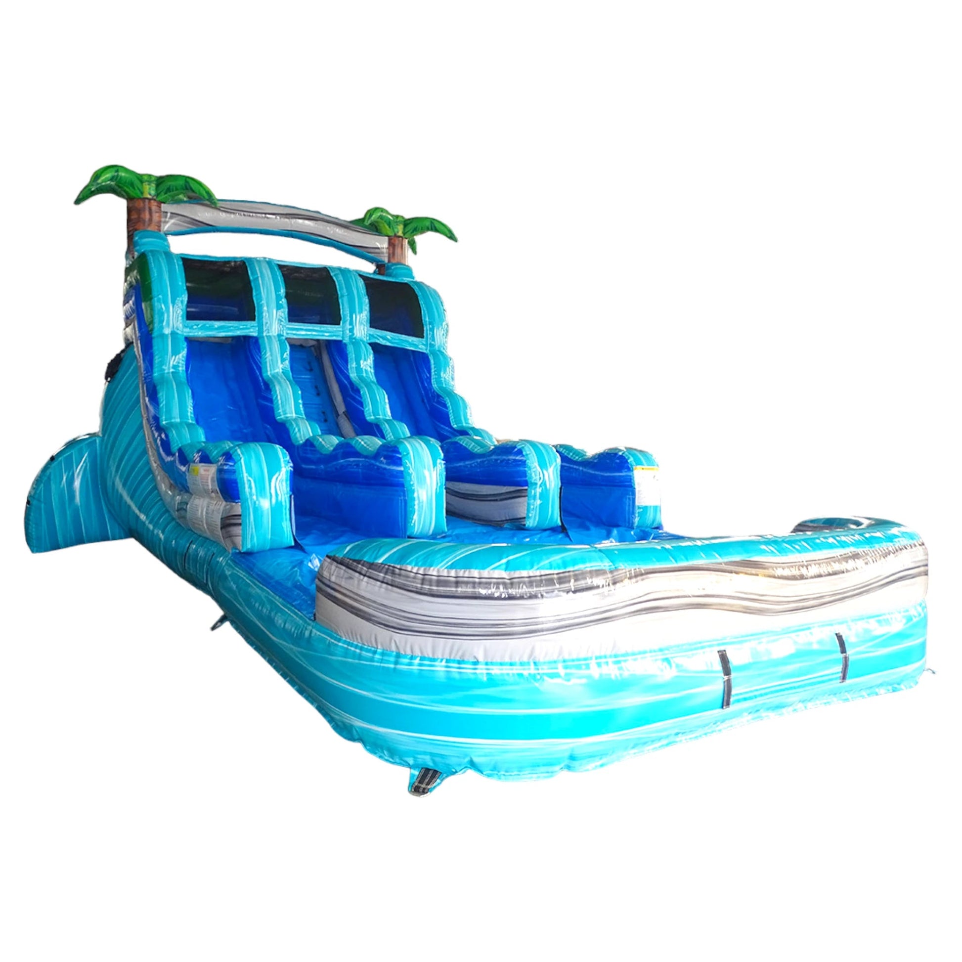 15ft Bahama Blast Dual Lane Center Climb Inflatable Water Slide