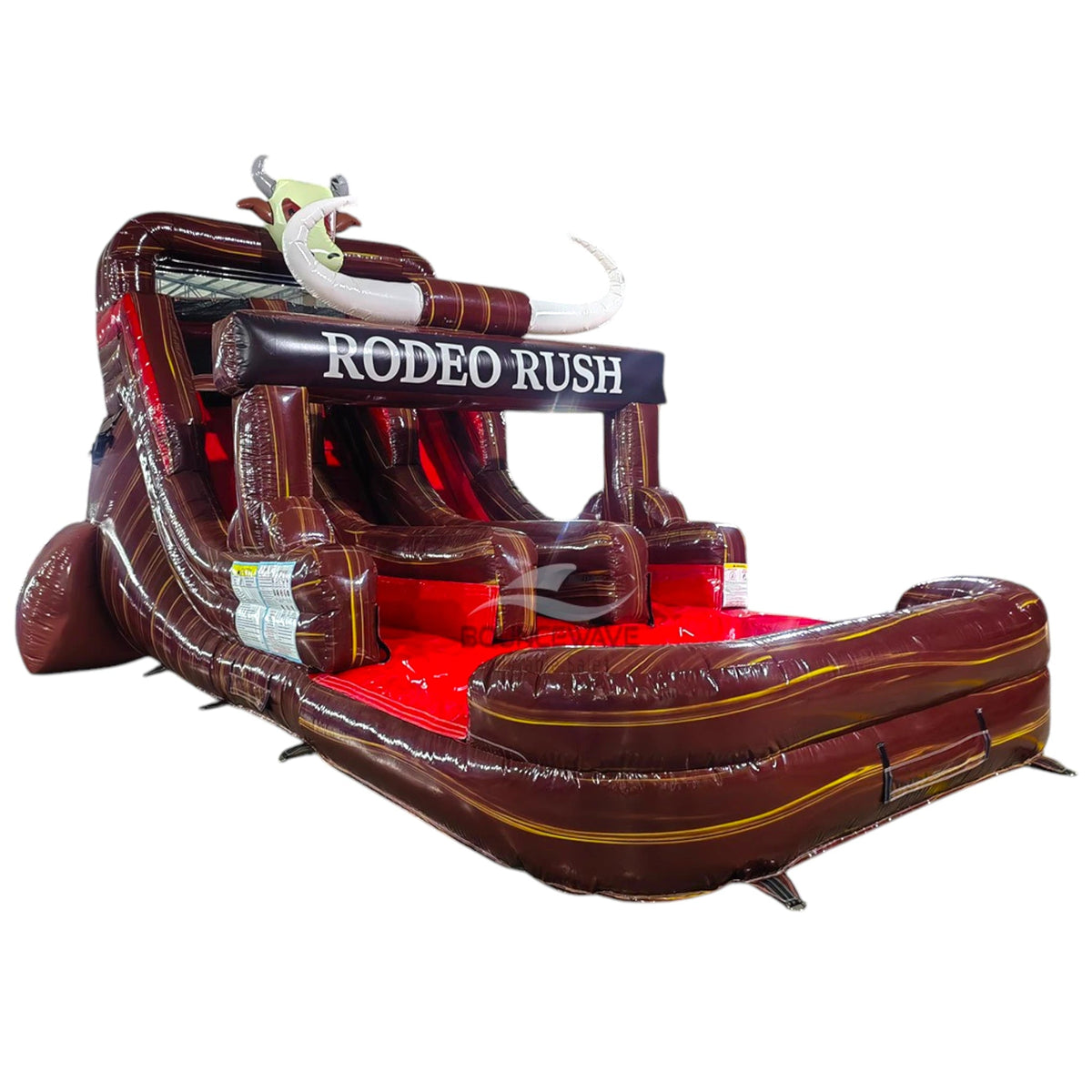 15ft Brown Marble Rodeo Rush Dual Lane Water Slide – Center Climb