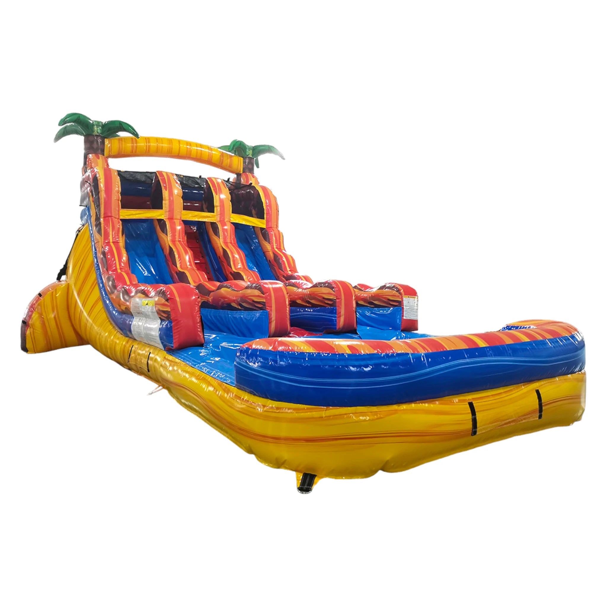 15ft Fiesta Fire Dual Lane Center Climb Inflatable Water Slide