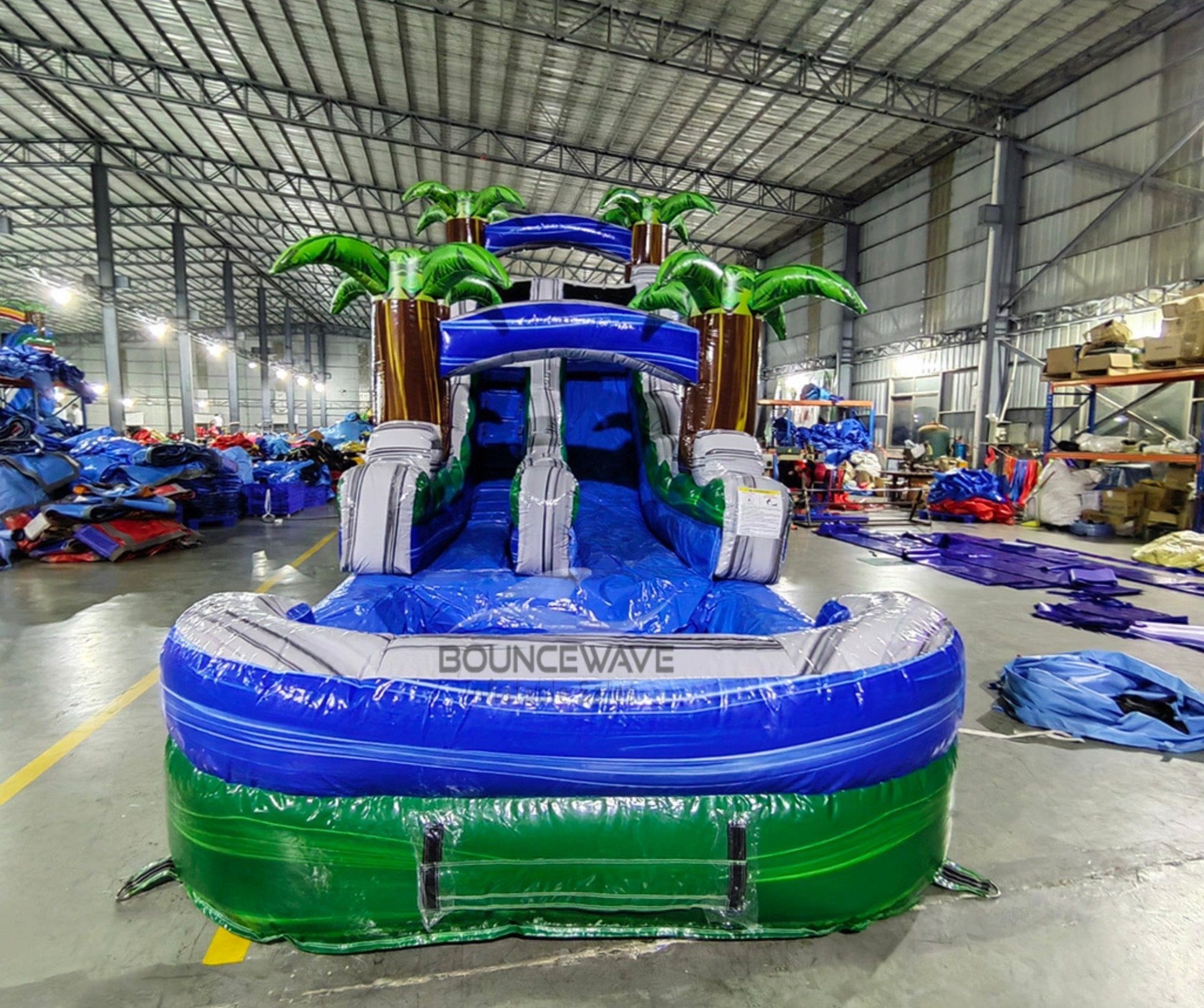 15ft Green Gush Commercial Single Lane Inflatable Water Slide