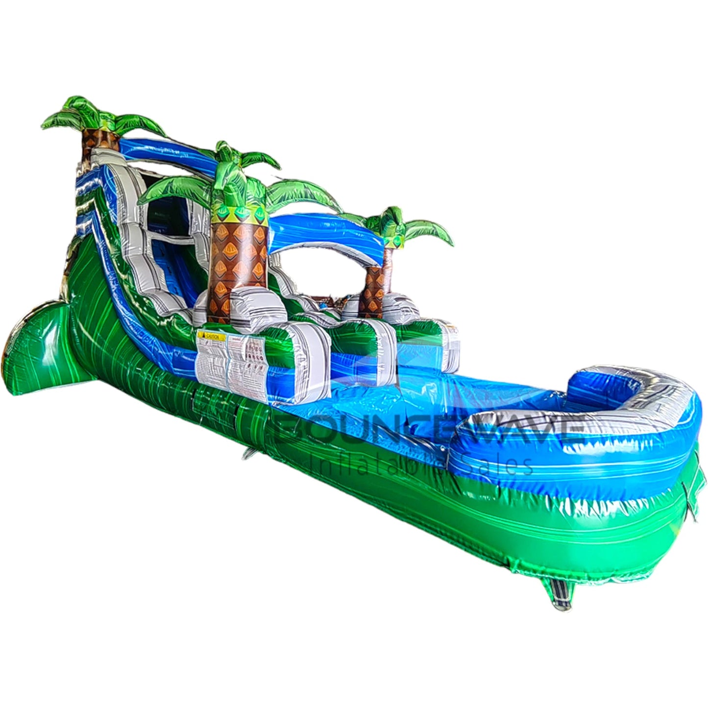 15ft Green Gush Commercial Single Lane Inflatable Water Slide ...