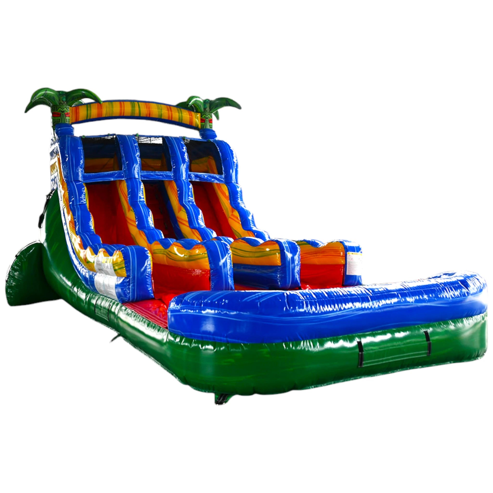 15ft Reggae Rush Dual Lane Center Climb Inflatable Water Slide