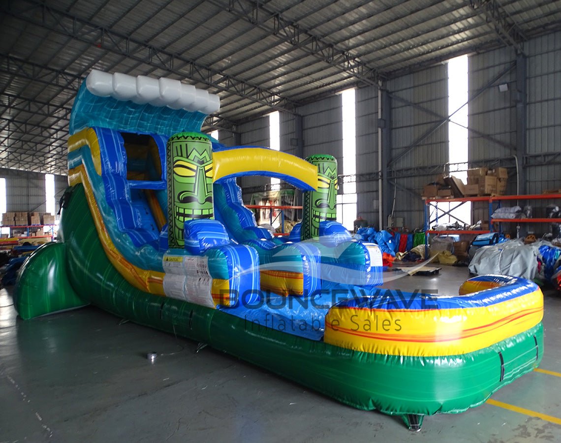 15ft Tiki Wave Commercial Single Lane Inflatable Water Slide