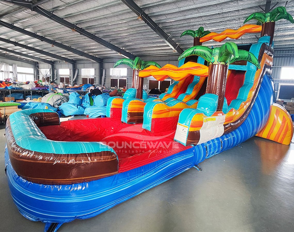 15ft Tropic Shock Dual Lane Center Climb Inflatable Water Slide