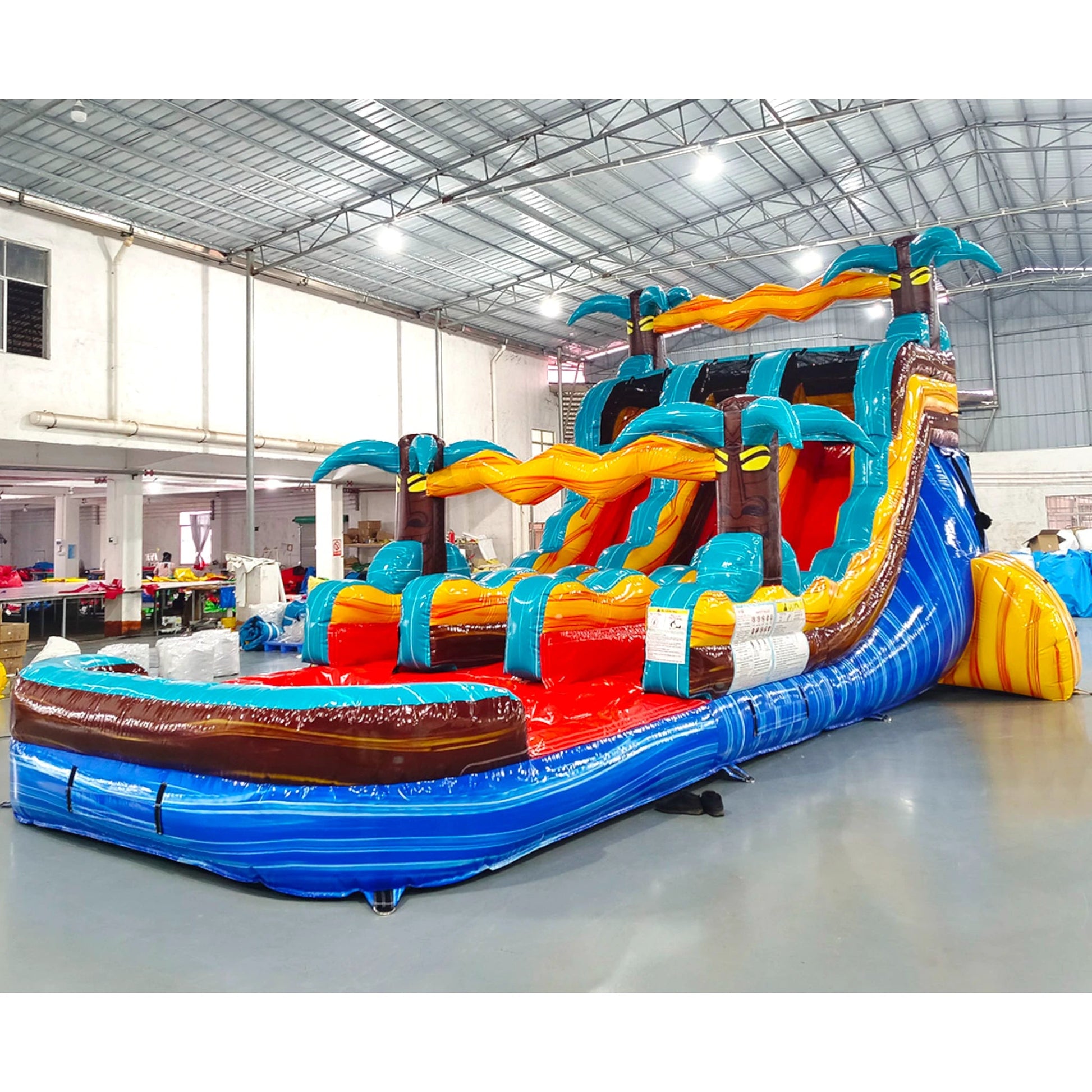 15ft Tropic Shock Dual Lane Center Climb Inflatable Water Slide