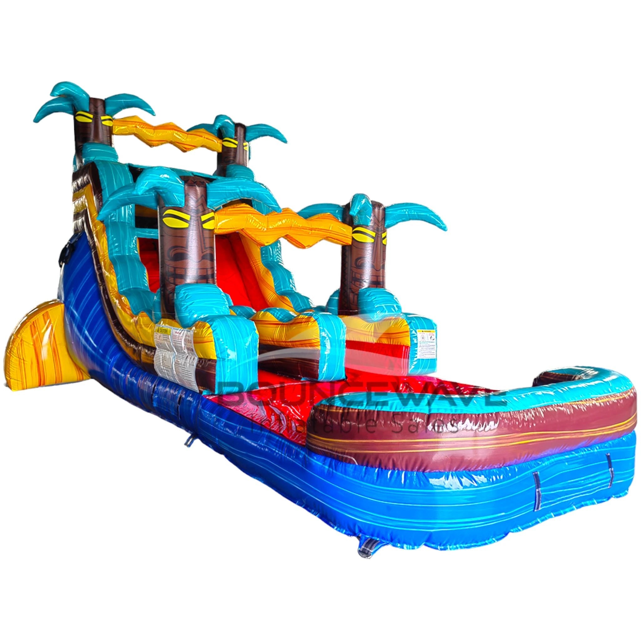 15ft Tropic Shock Commercial Single Lane Inflatable Water Slide ...