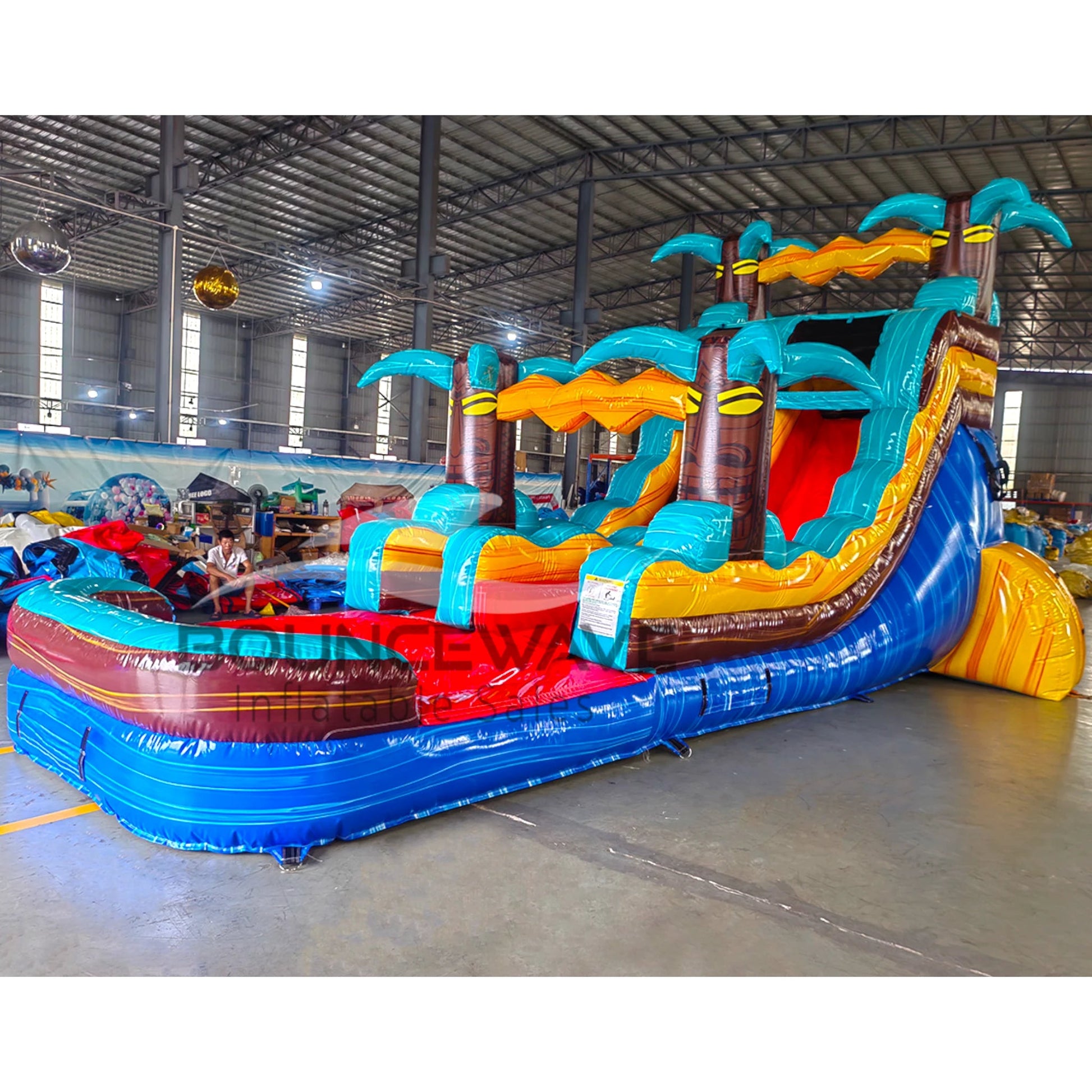 15ft Tropic Shock Commercial Single Lane Inflatable Water Slide ...