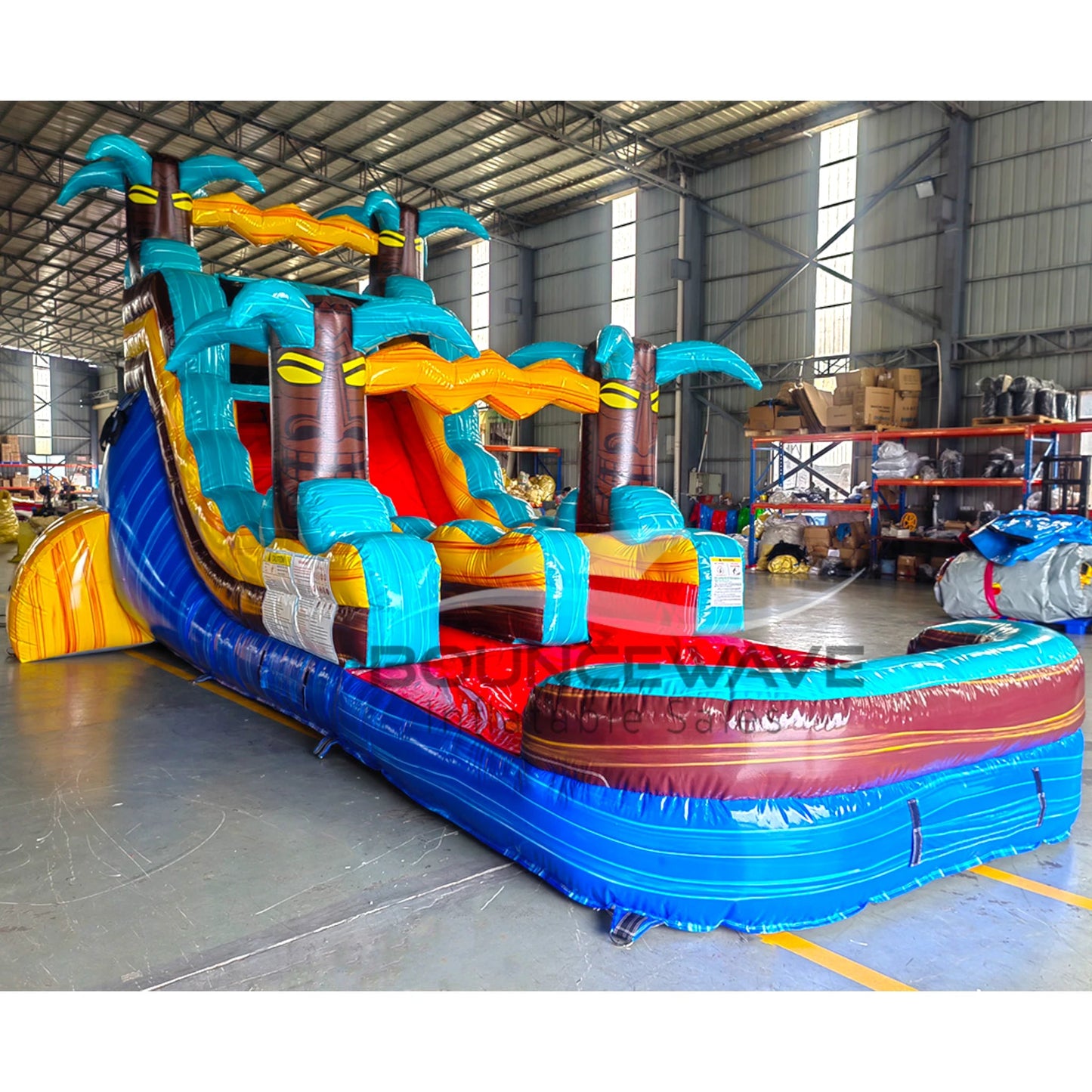 15ft Tropic Shock Commercial Single Lane Inflatable Water Slide ...