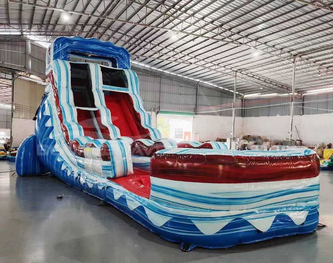 17ft Star Spangled Splash Slim Single Lane Inflatable Water Slide