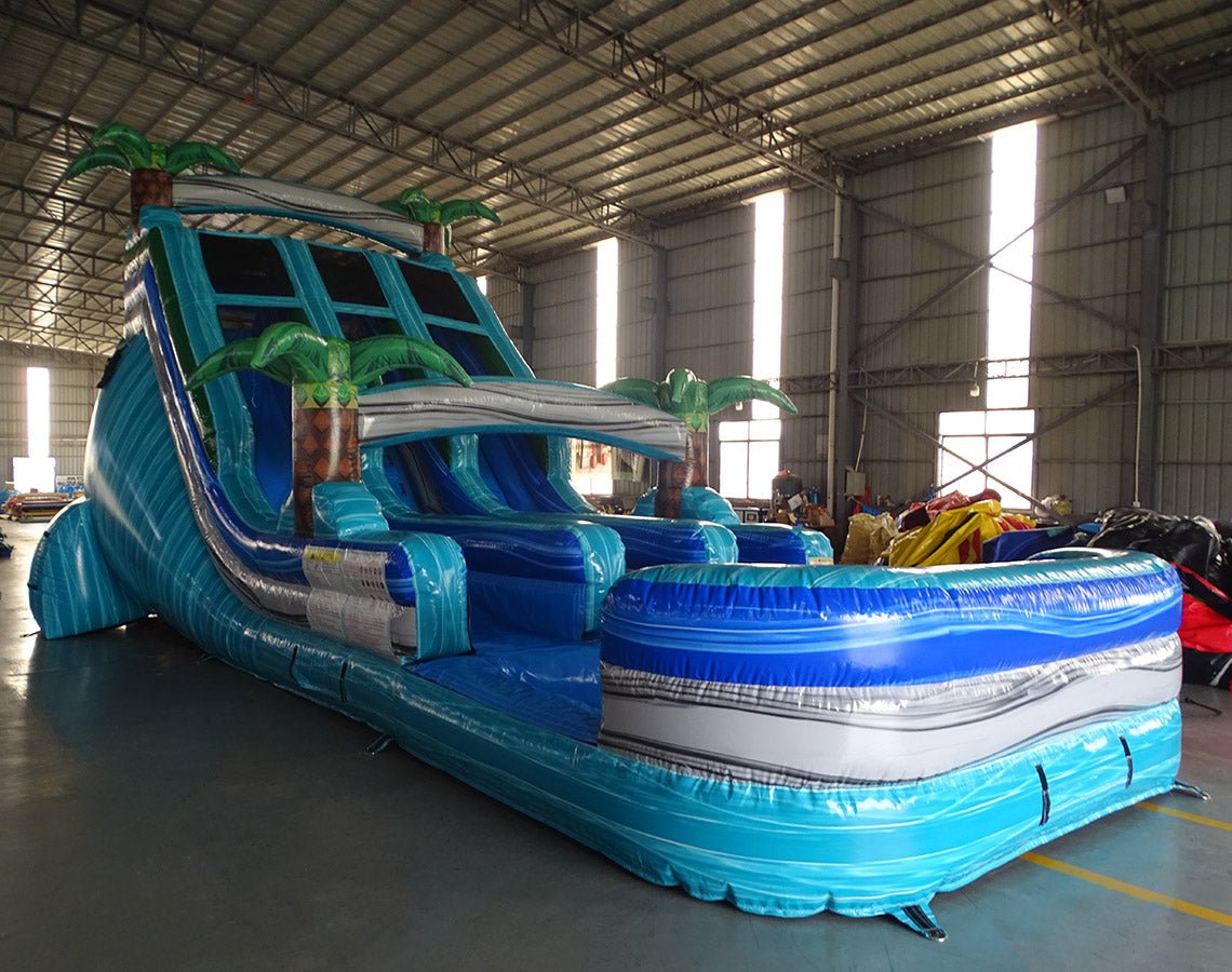 18ft Bahama Blast Dual Lane Center Climb Inflatable Water Slide ...