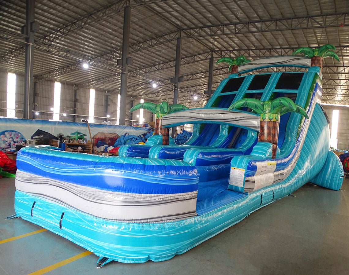 18ft Bahama Blast Dual Lane Center Climb Inflatable Water Slide ...