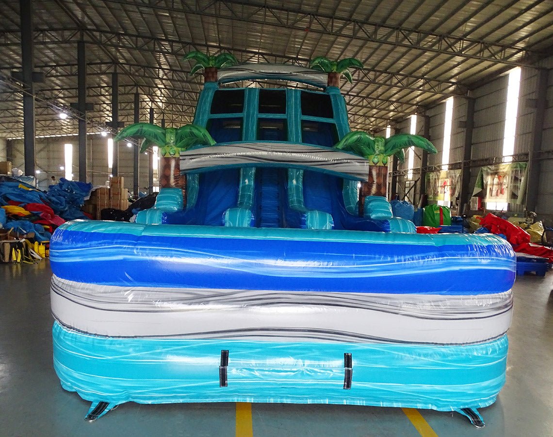 18ft Bahama Blast Dual Lane Center Climb Inflatable Water Slide ...