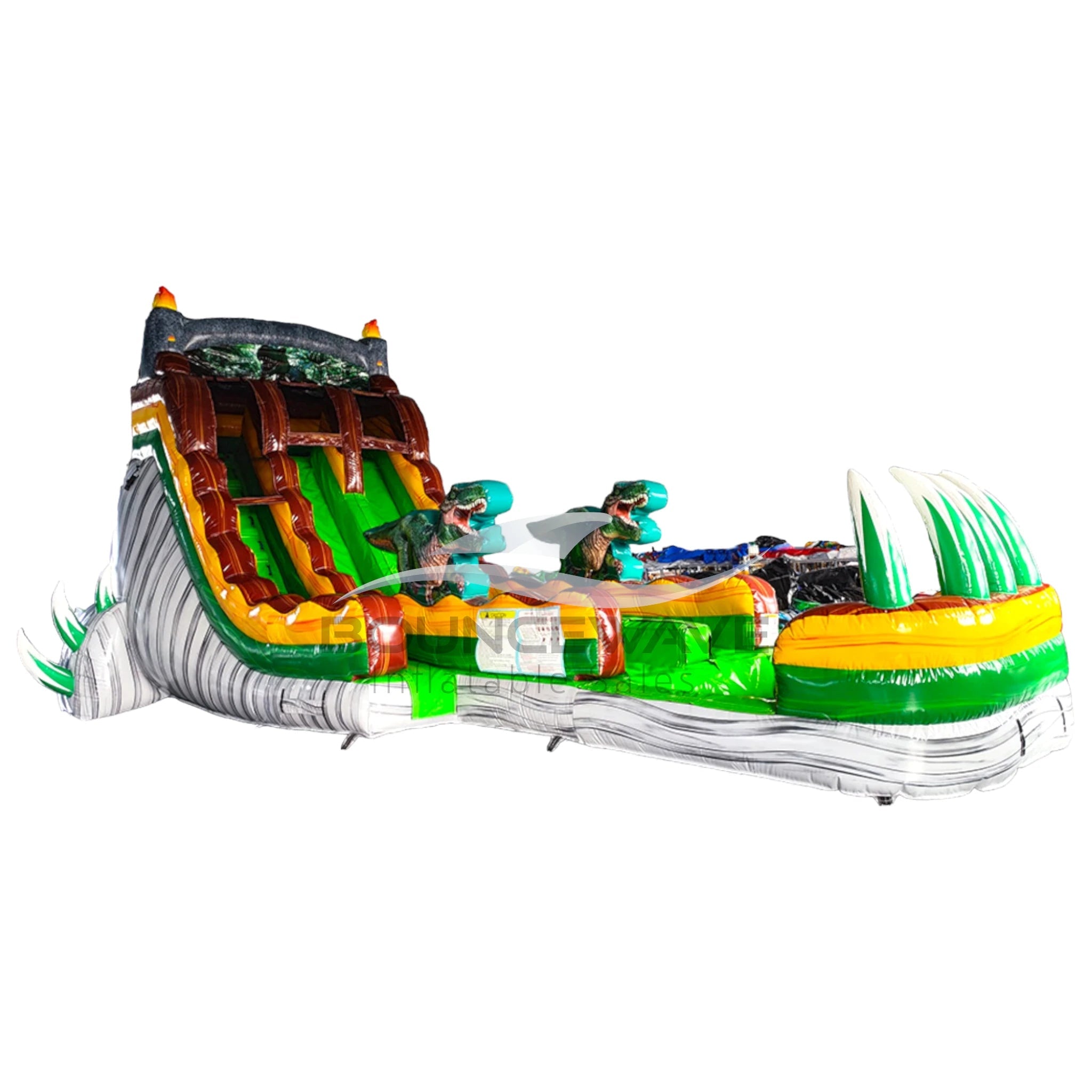 18ft Dino Dive Hybrid Dual Lane Inflatable Water Slide