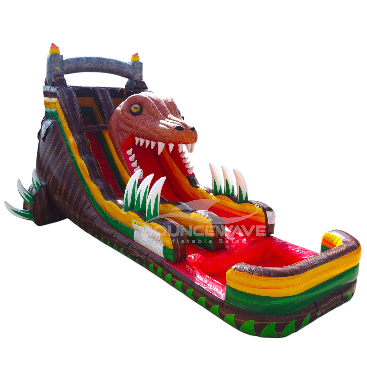 18ft Dino Rage Commercial Single Lane Inflatable Water Slide