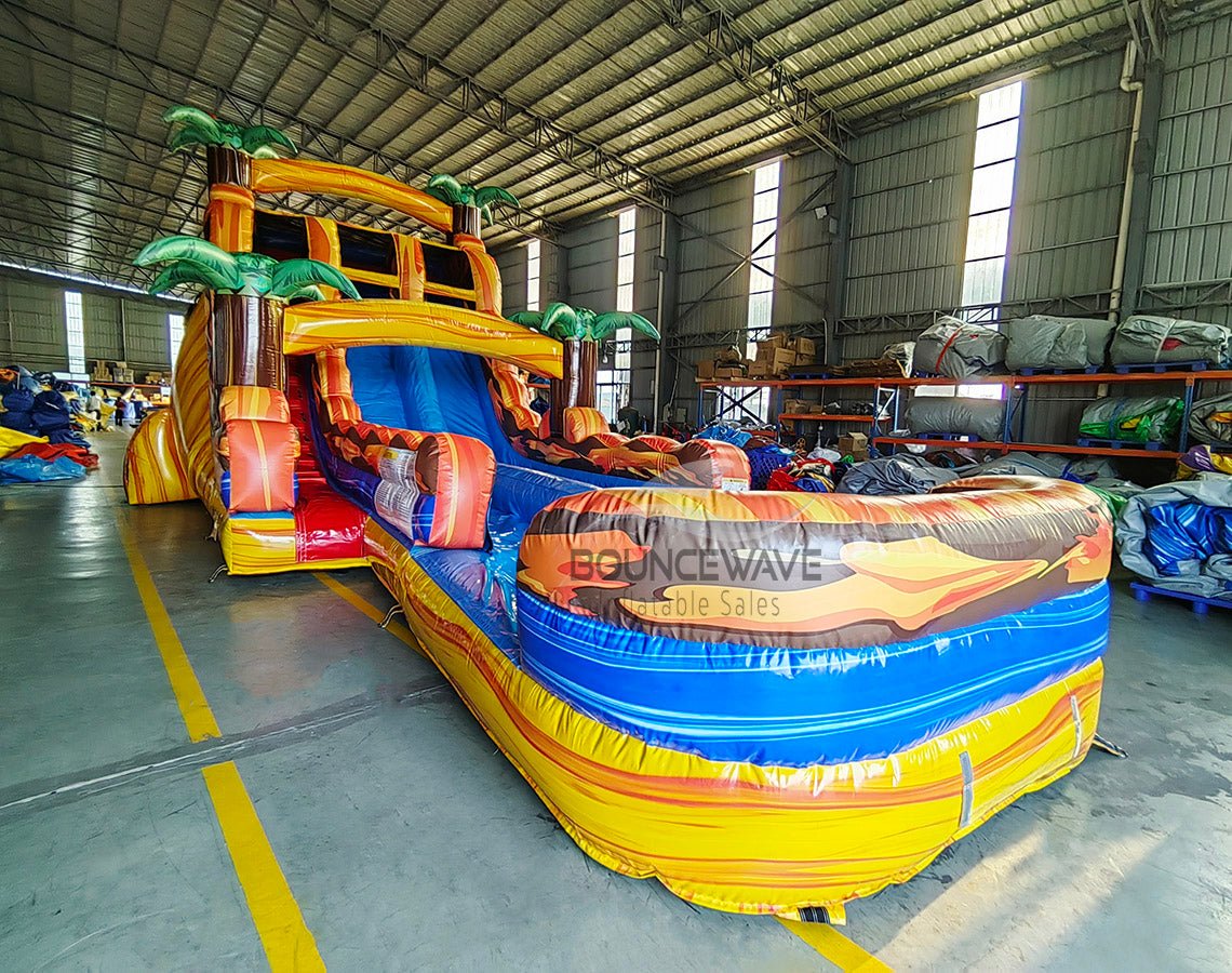 18ft Fiesta Fire Hybrid Dual Lane Inflatable Water Slide