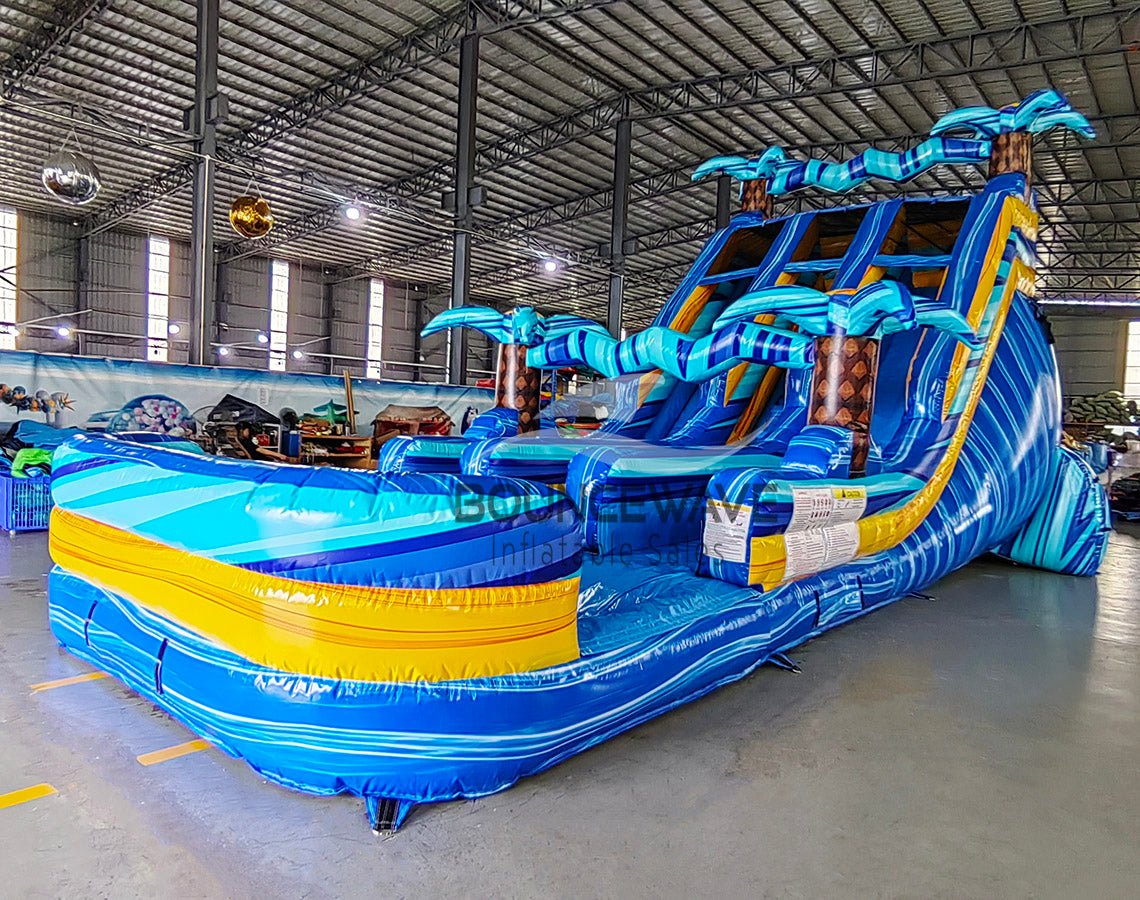 18ft Flashpoint Falls Dual Lane Center Climb Inflatable Water Slide ...