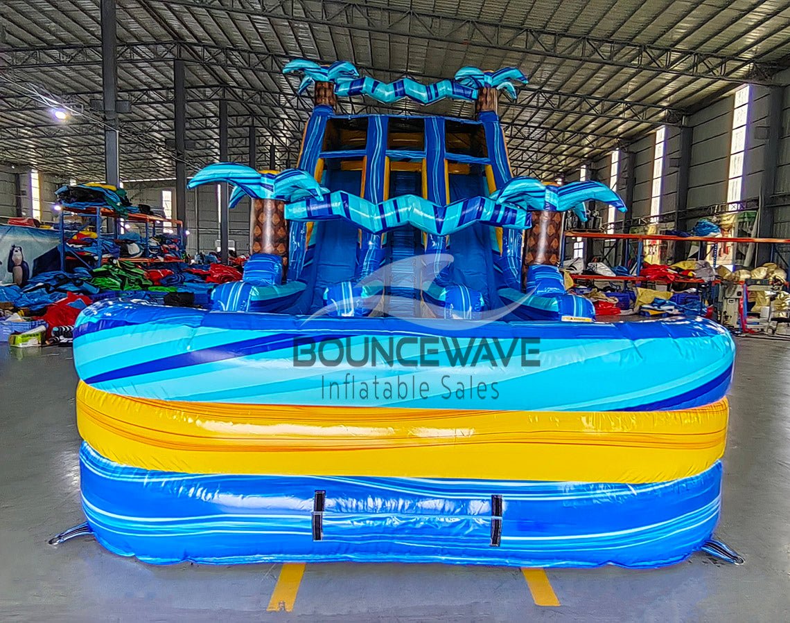 18ft Flashpoint Falls Dual Lane Center Climb Inflatable Water Slide ...