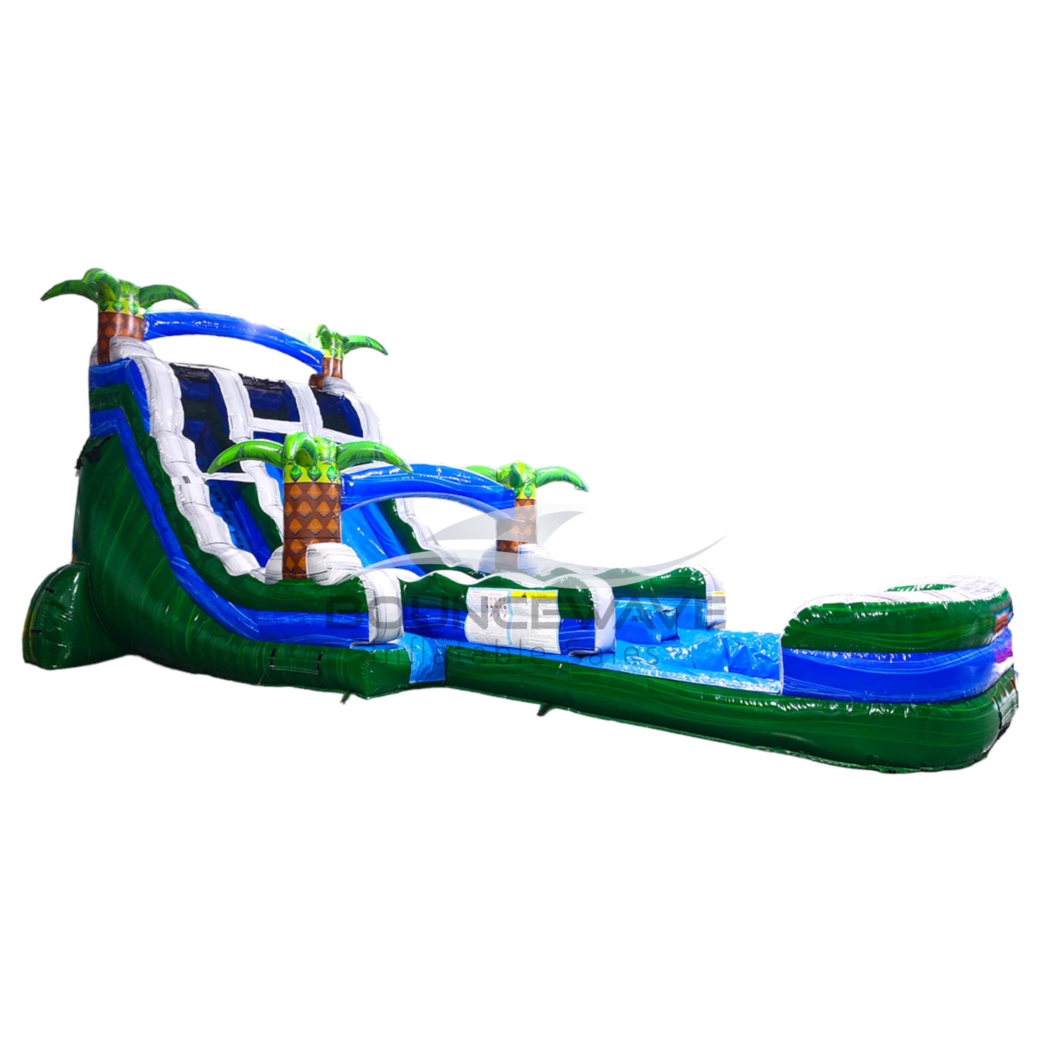 18ft Green Gush Hybrid Dual Lane Inflatable Water Slide