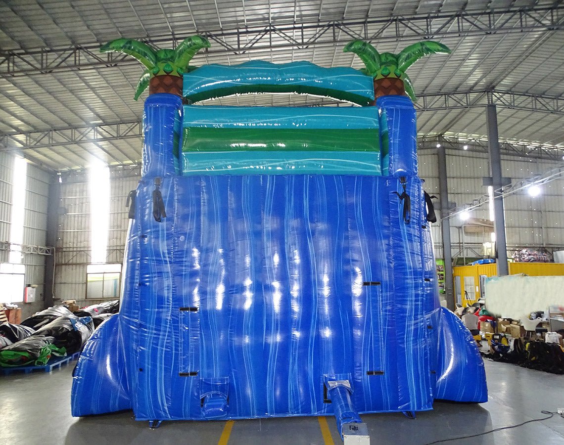 18ft Island Drop Hybrid Dual Lane Inflatable Water Slide