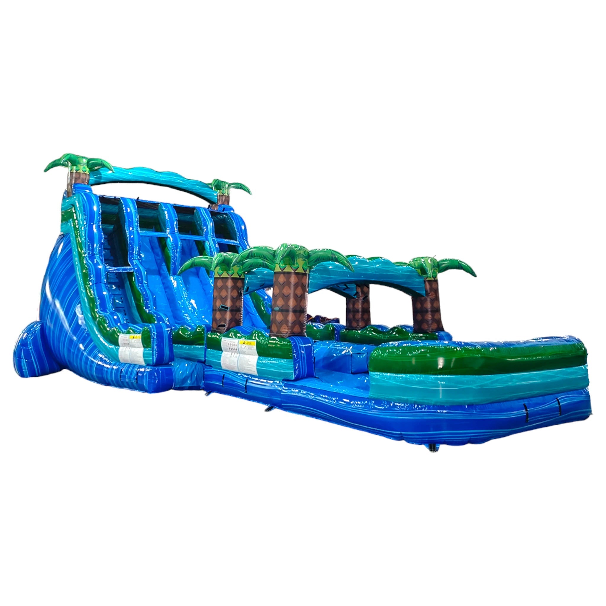 18ft Island Drop Hybrid Triple Lane Inflatable Water Slide