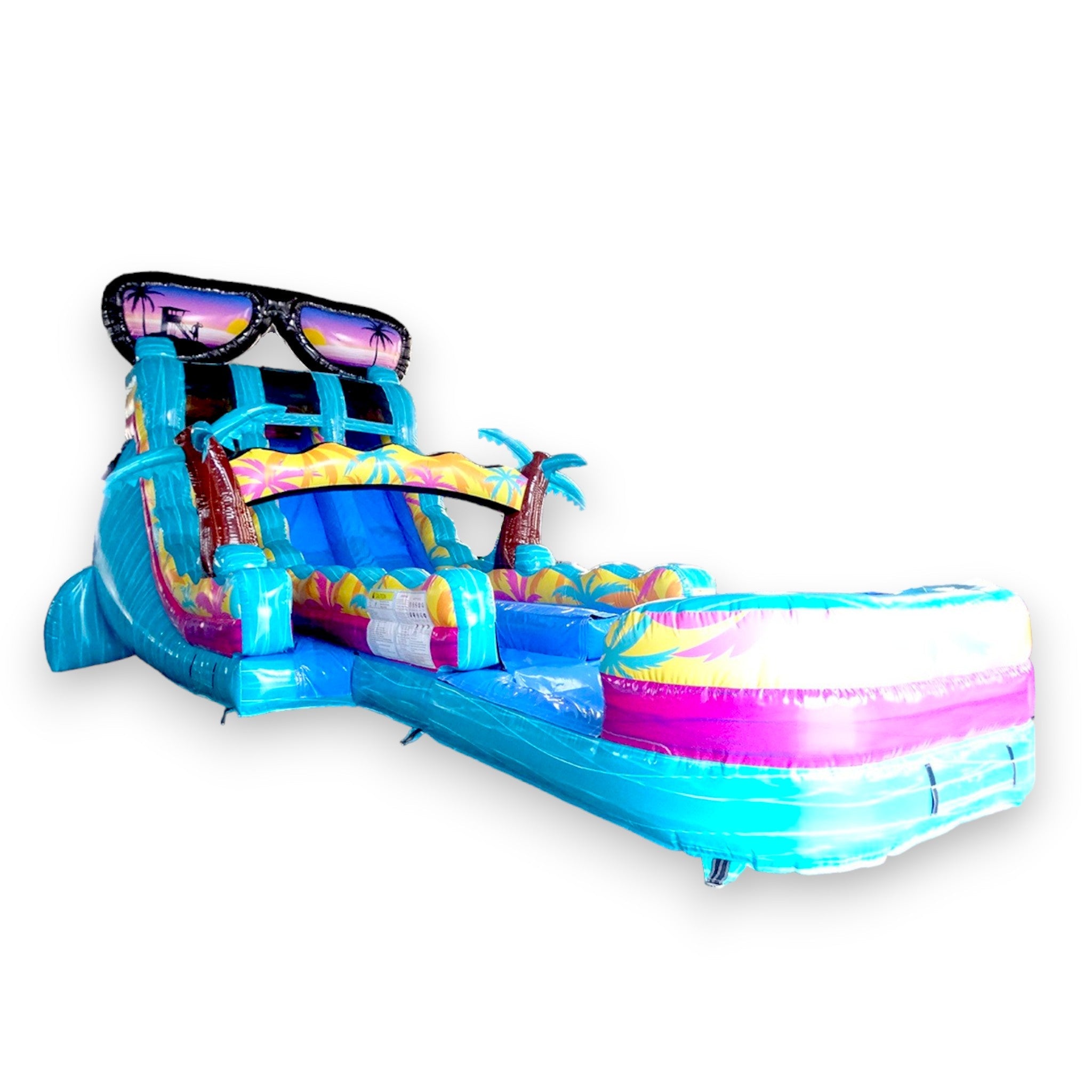 18ft Island Flow Hybrid Dual Lane Inflatable Water Slide – BounceWave Inflatable Sales