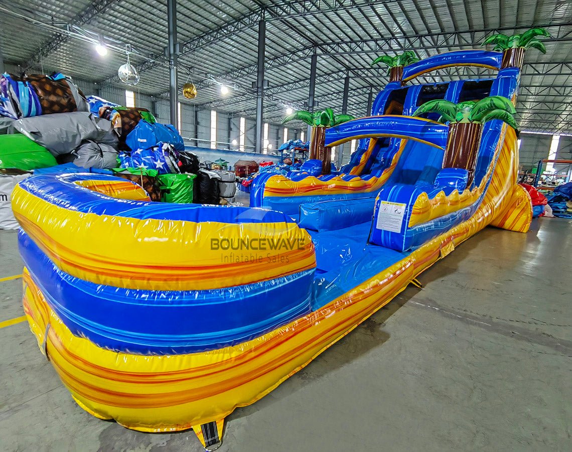 18ft Lava Falls Hybrid Dual Lane Inflatable Water Slide