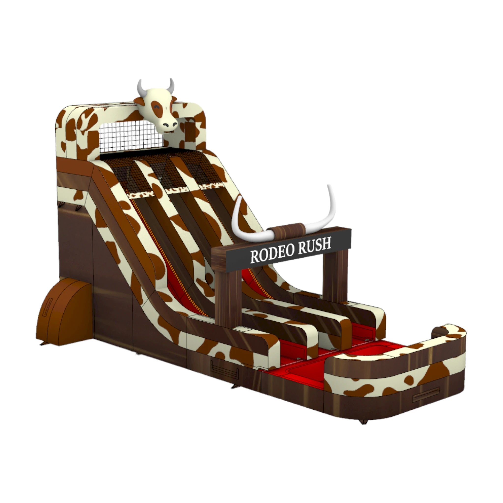 18ft Rodeo Rush Dual Lane Center Climb Inflatable Water Slide