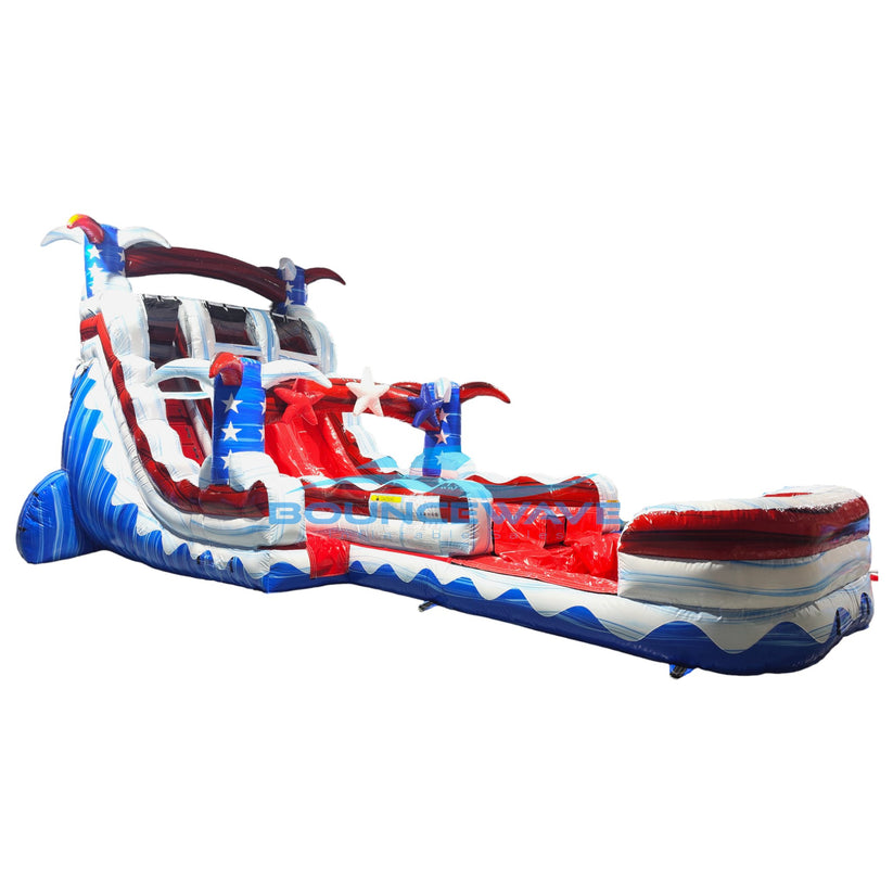 18ft Star Spangled Splash Hybrid Dual Lane Inflatable Water Slide ...