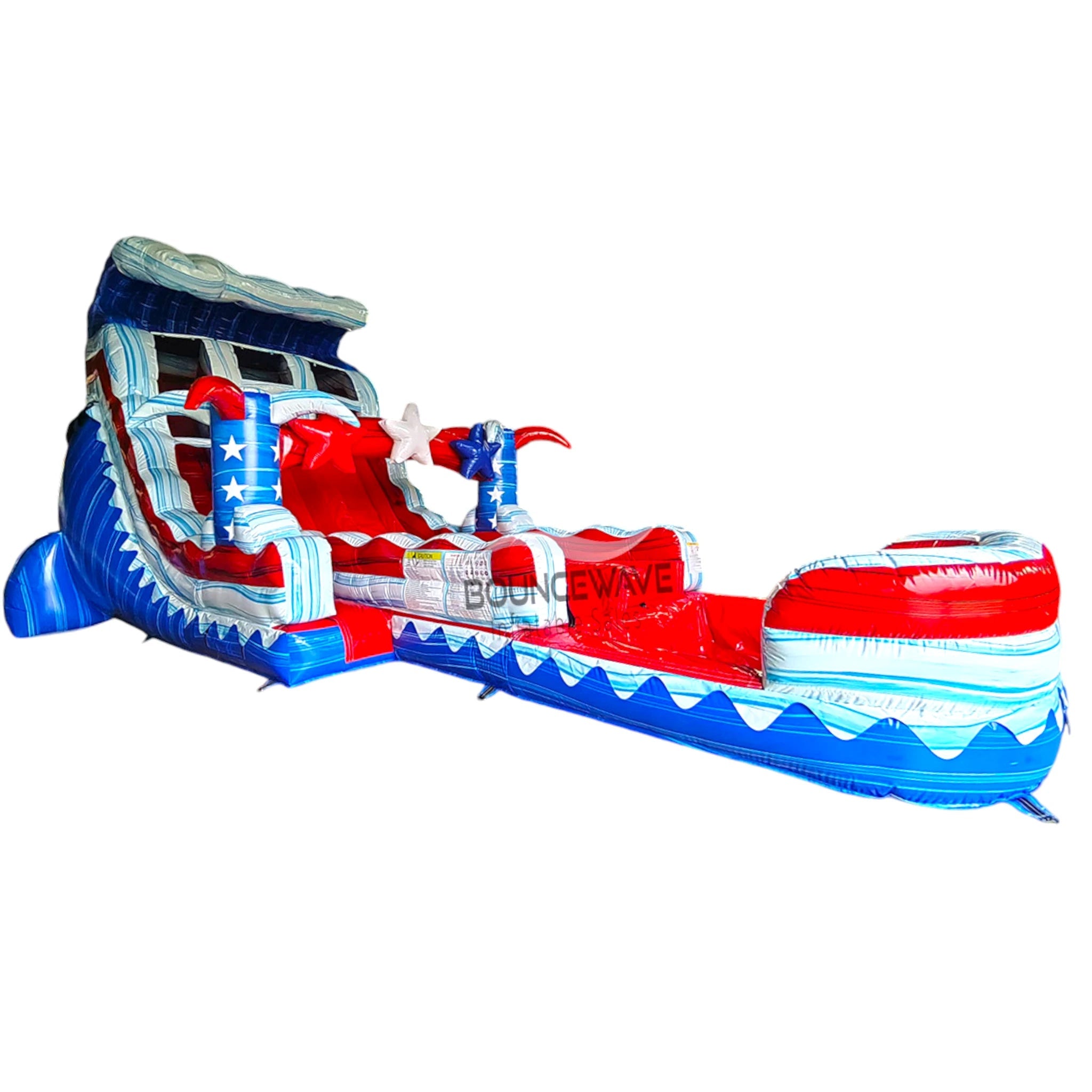 18ft Star Spangled Wave Hybrid Dual Lane Inflatable Water Slide