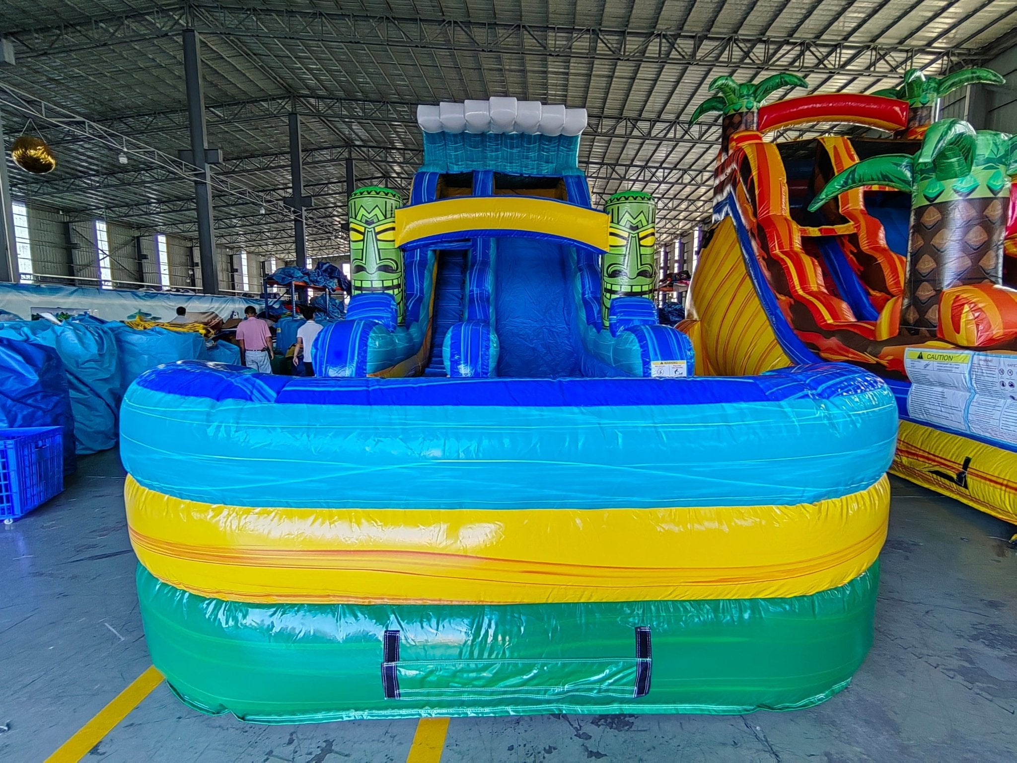 18ft Tiki Wave Commercial Single Lane Inflatable Water Slide