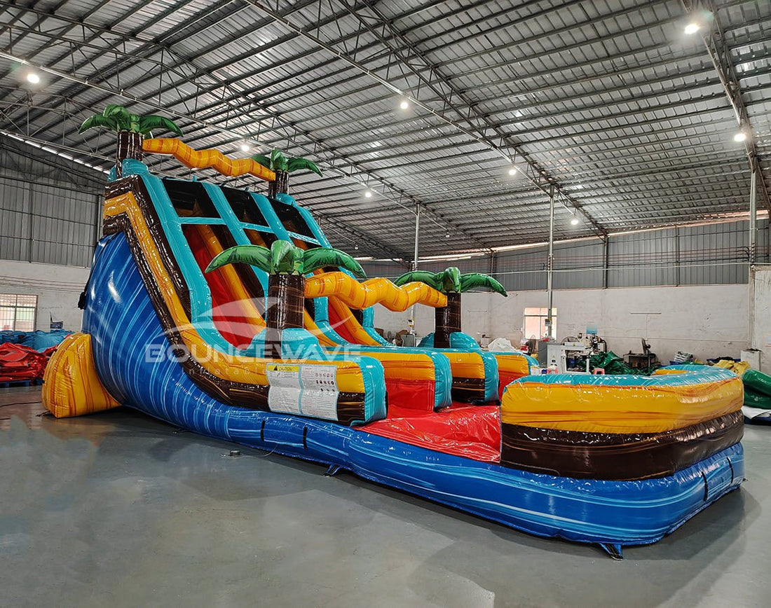 18ft Tropic Shock Dual Lane Center Climb Inflatable Water Slide