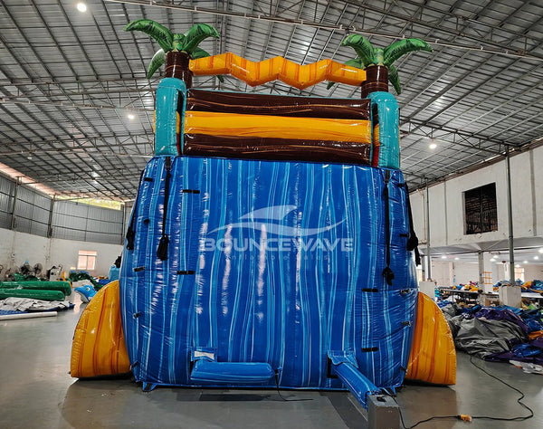 18ft Tropic Shock Dual Lane Center Climb Inflatable Water Slide