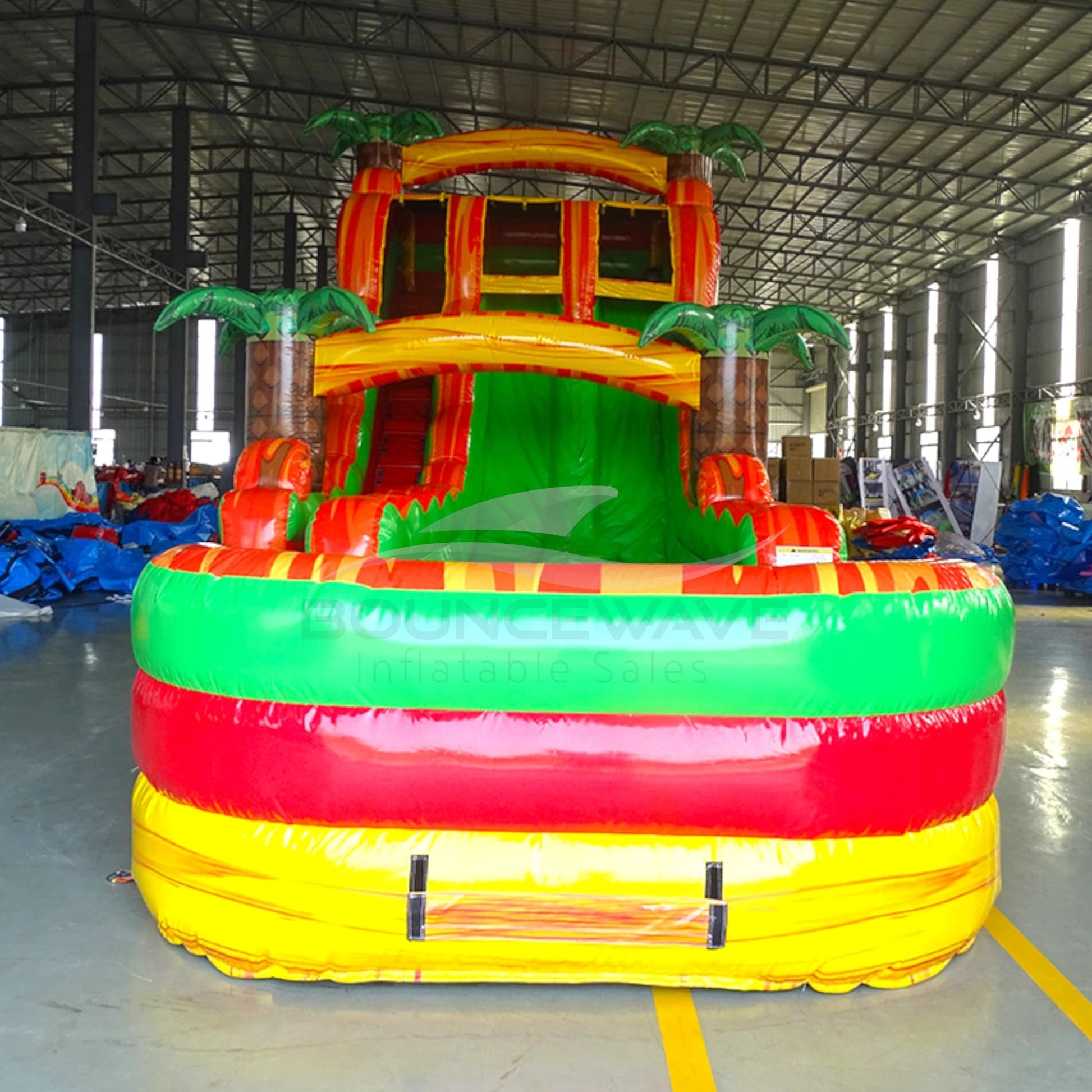 18ft Tropical Inferno Hybrid Dual Lane Inflatable Water Slide