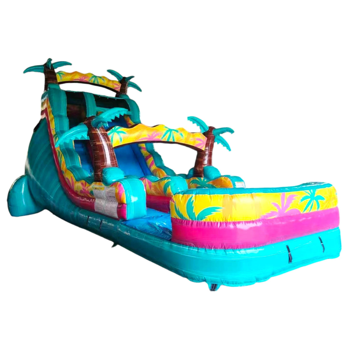 19ft Island Flow Palms Single Lane Water Slide