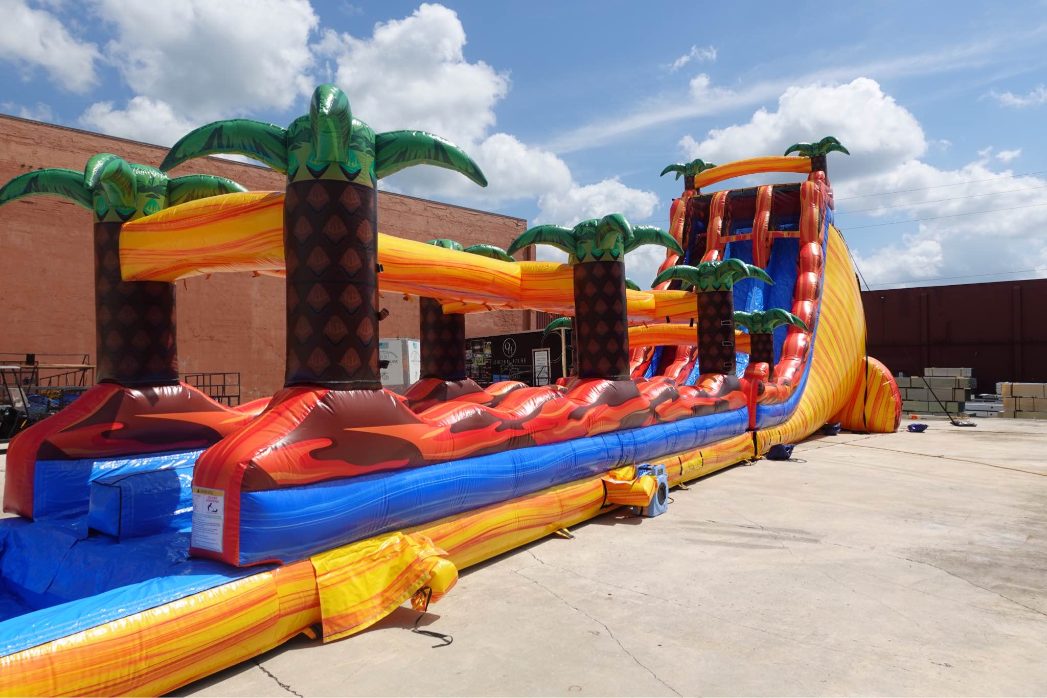24ft Fiesta Fire 2pc Water Slide with Inflatable Slip & Slide