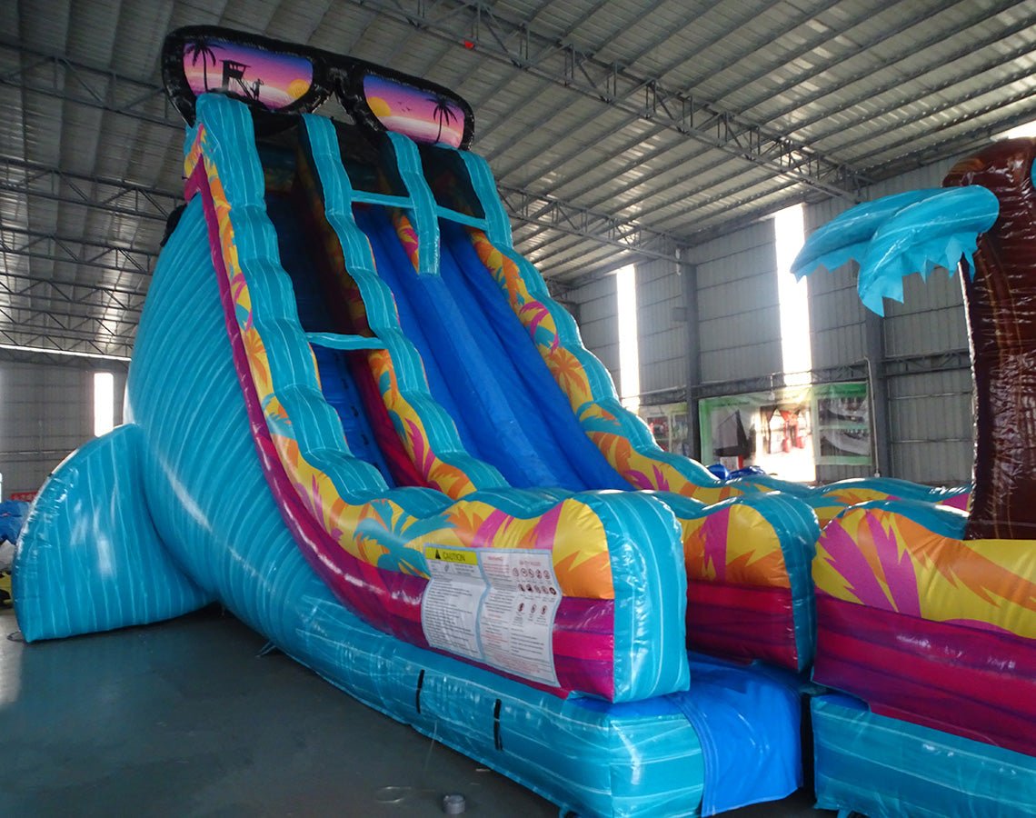 24ft Island Flow 2pc Commercial Water Slide with Inflatable Slip ...