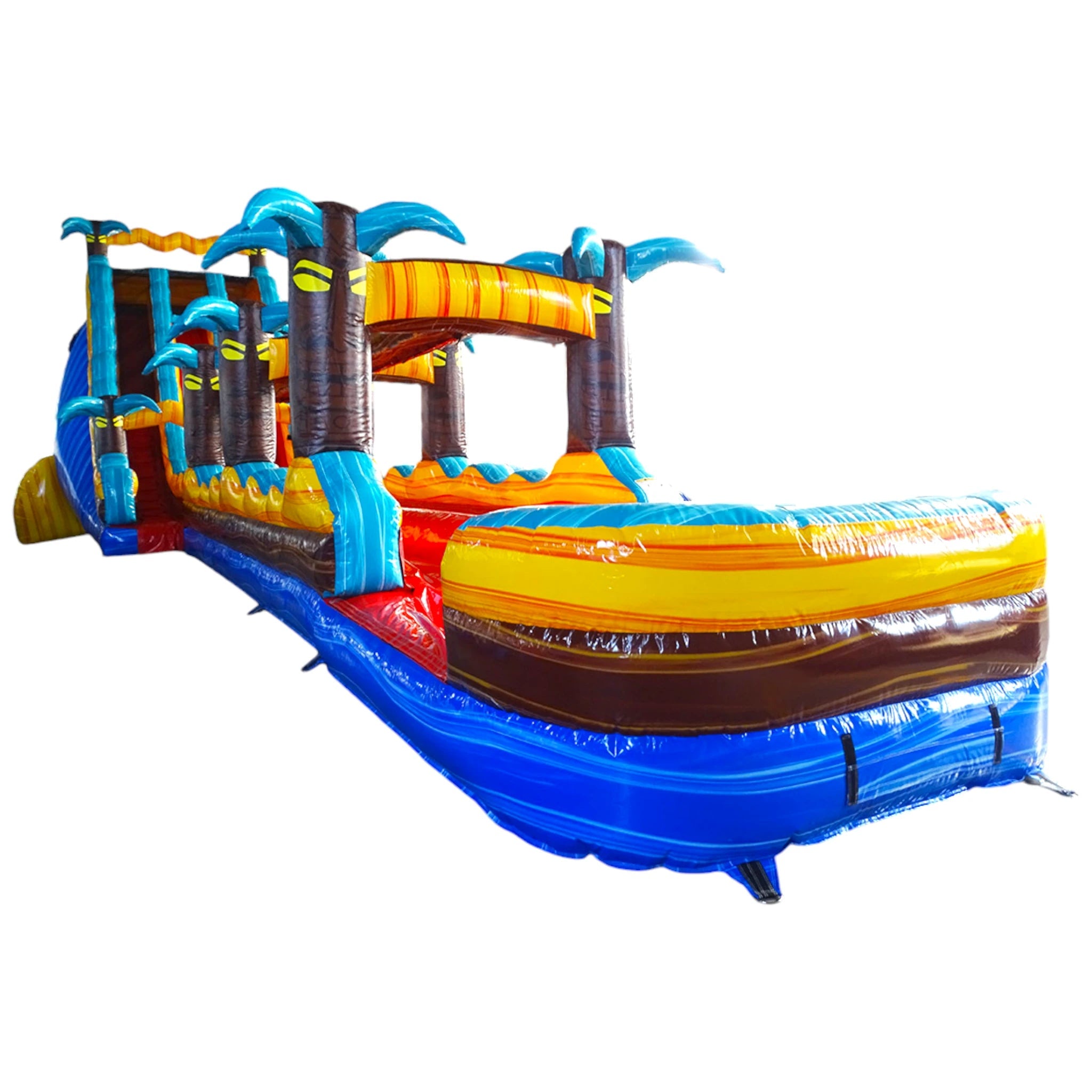 24ft Tropic Shock Commercial Water Slide with Inflatable Slip & Slide