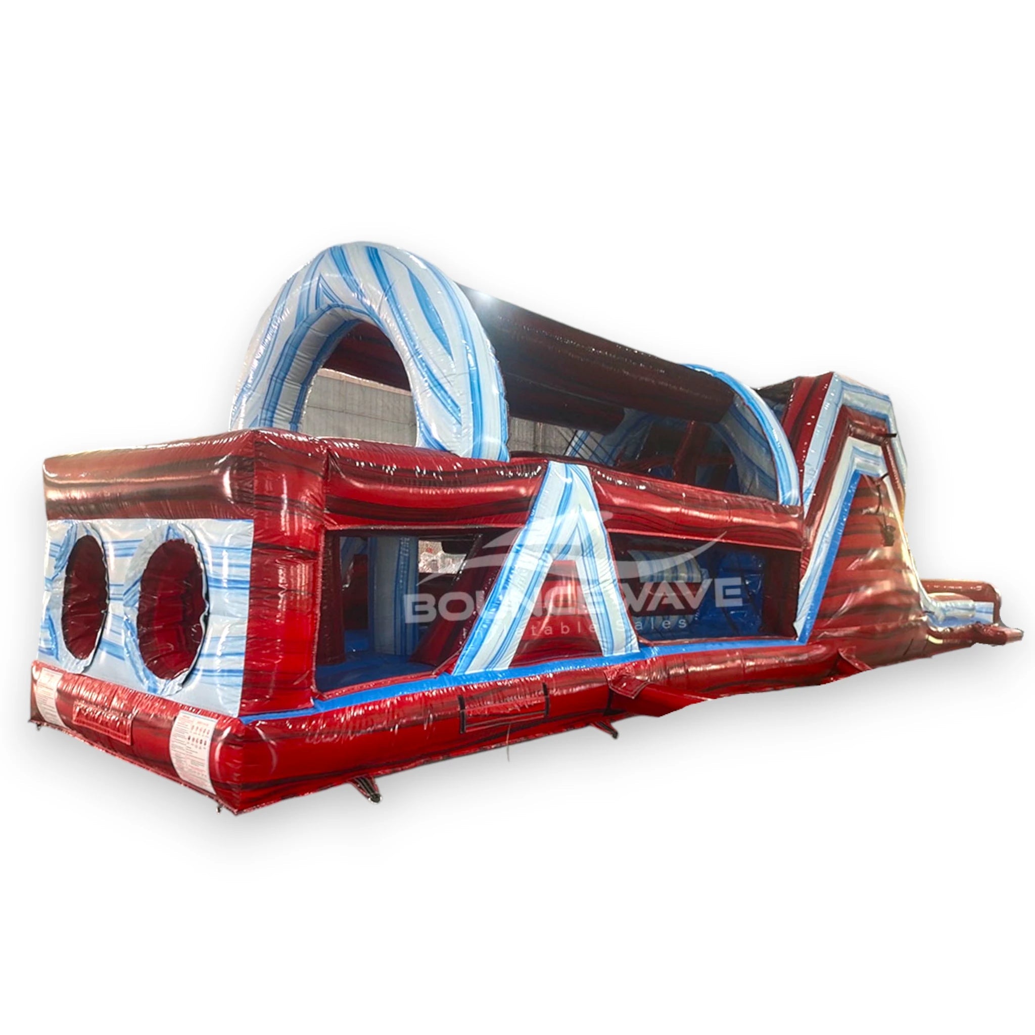 53ft XL Crimson Bay Commercial Hybrid Inflatable Obstacle Course