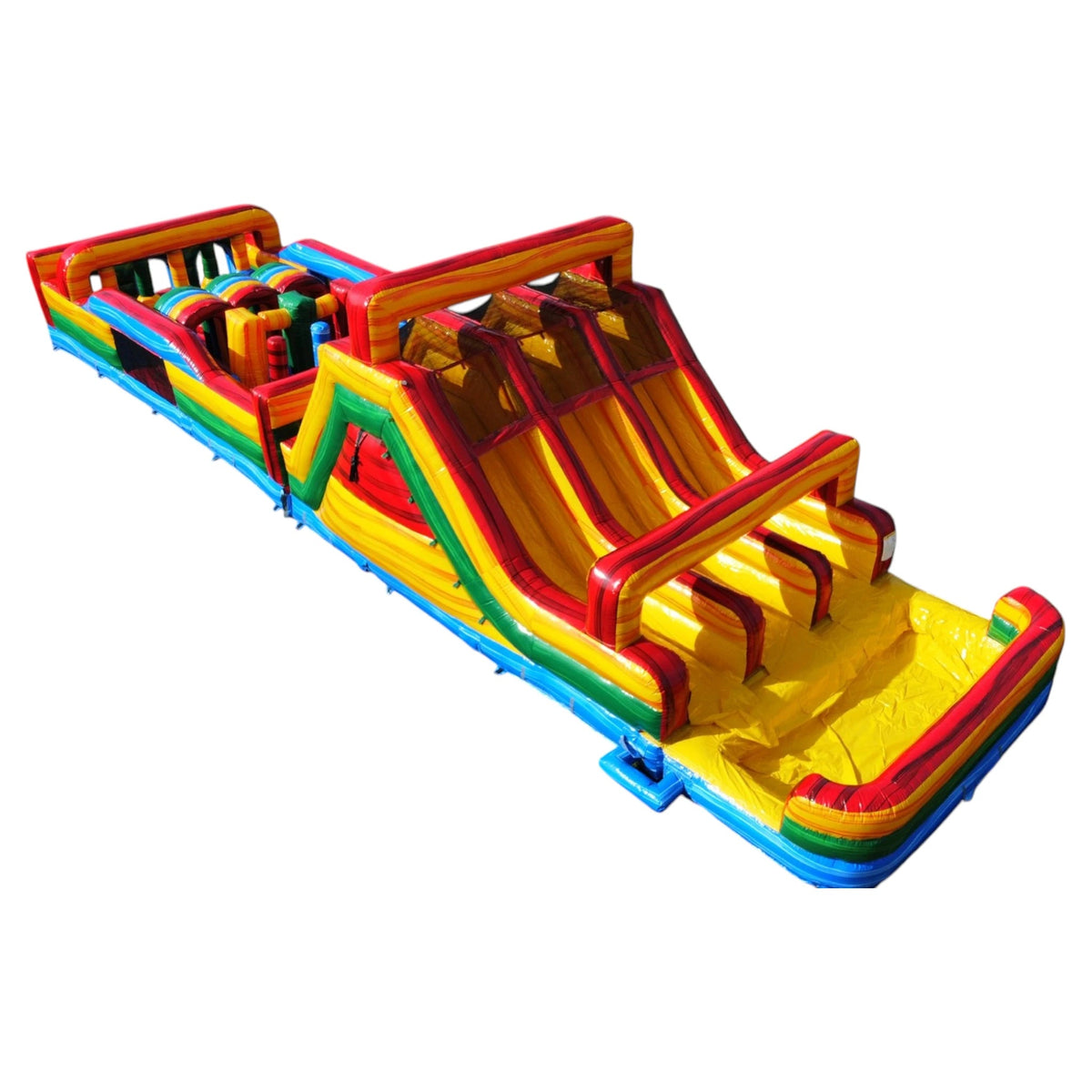 62ft Euro Marble Triple Lane 2-Piece Wet/Dry Inflatable Obstacle Cours