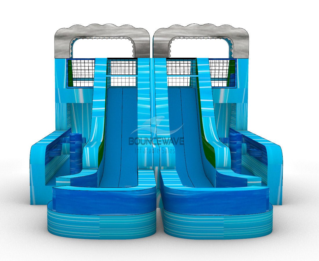 Bahama Blast Double Dash Splash Inflatable Wet-Dry Obstacle Course