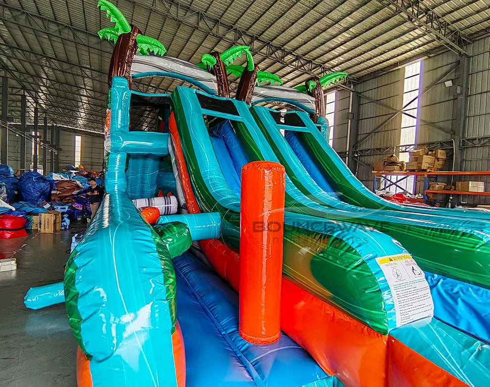 Fiji Falls Double Dash Splash Inflatable Wet-Dry Obstacle Course