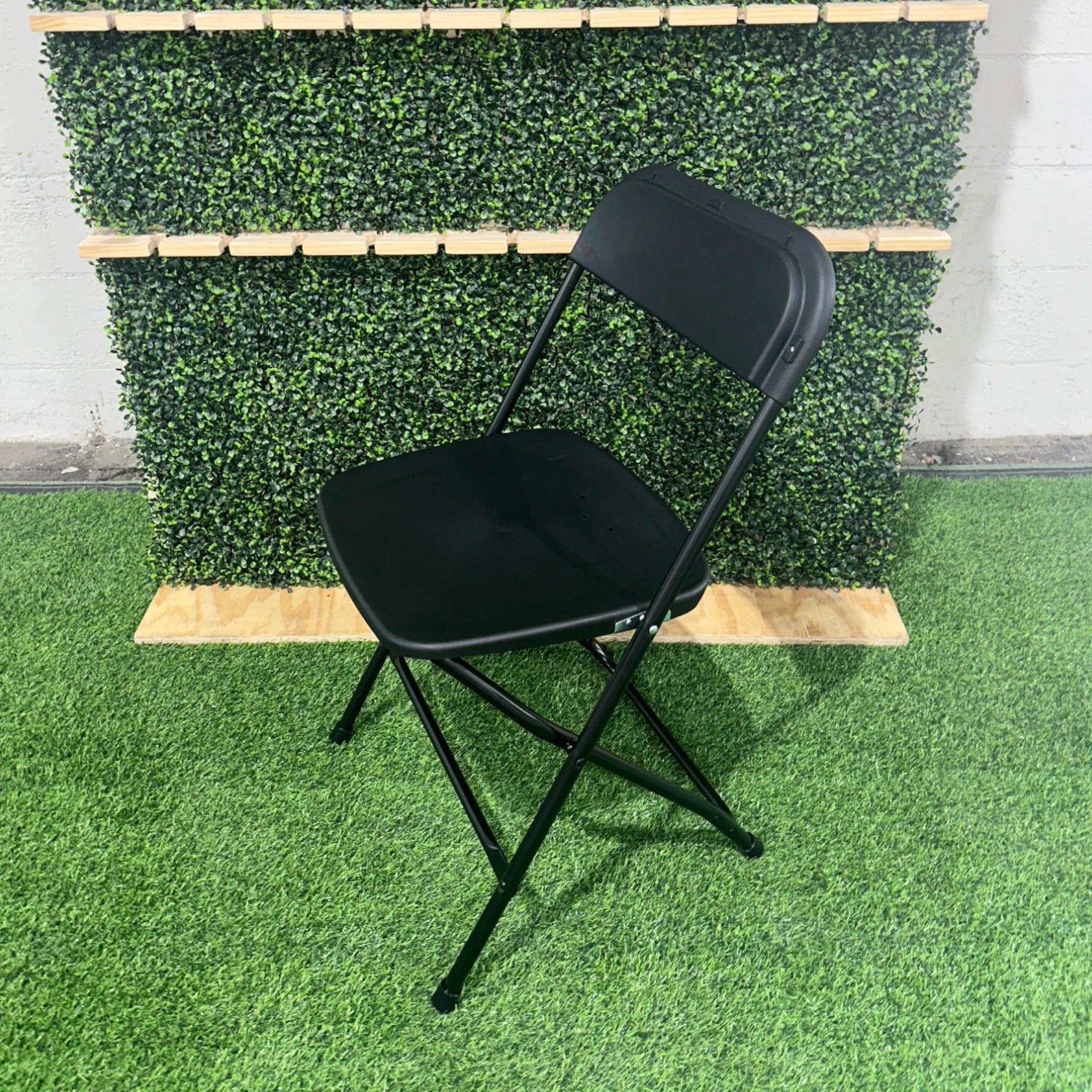 Heavy Duty Black Plastic Folding Chair