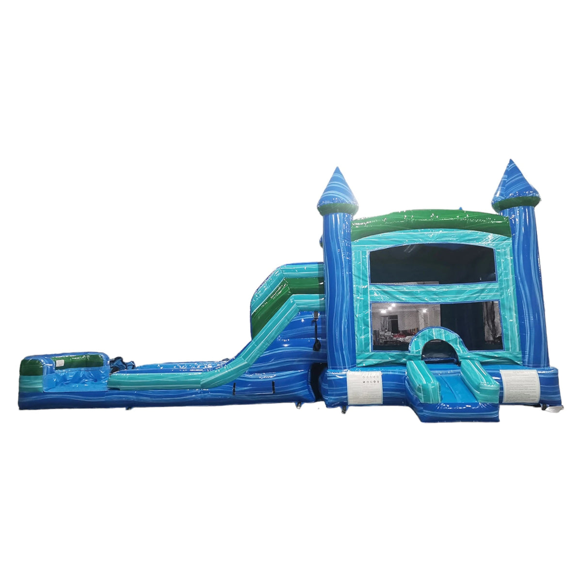 Island Drop Splash & Save Dual Lane Bounce House with Slide (Wet/Dry)