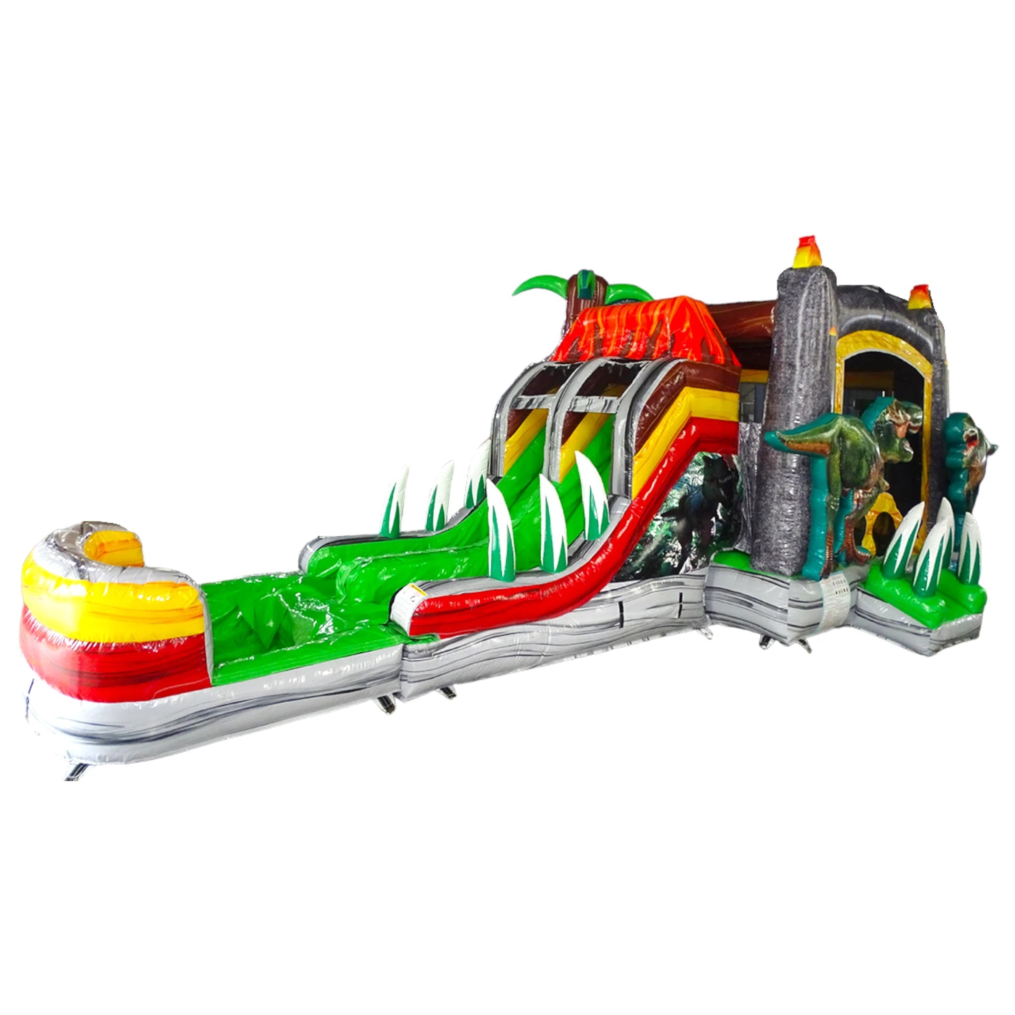Lava Raptor Dual Lane Bounce House with Slide (Wet/Dry)