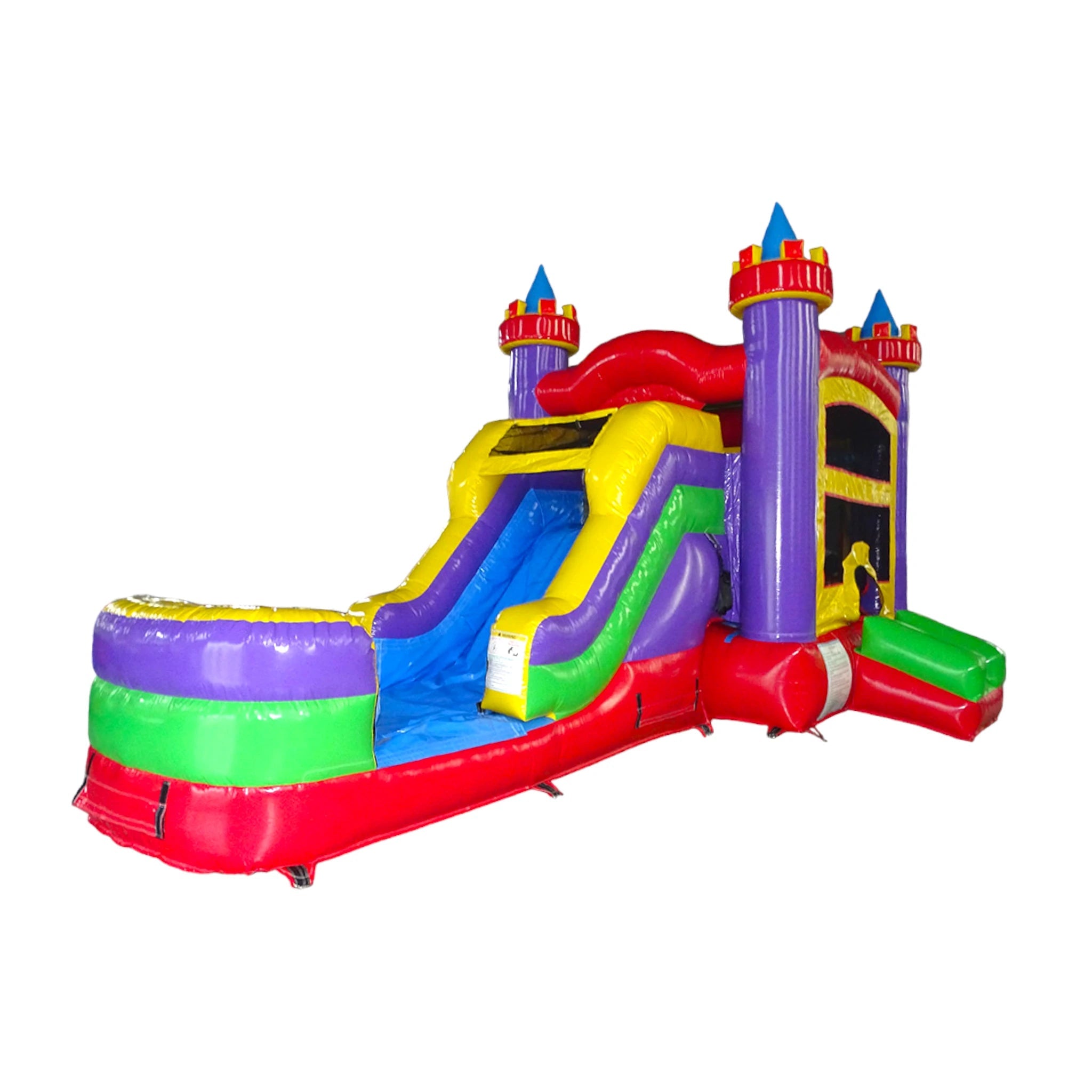 Multi Color Castle Econo Bounce House with Slide (Wet/Dry)