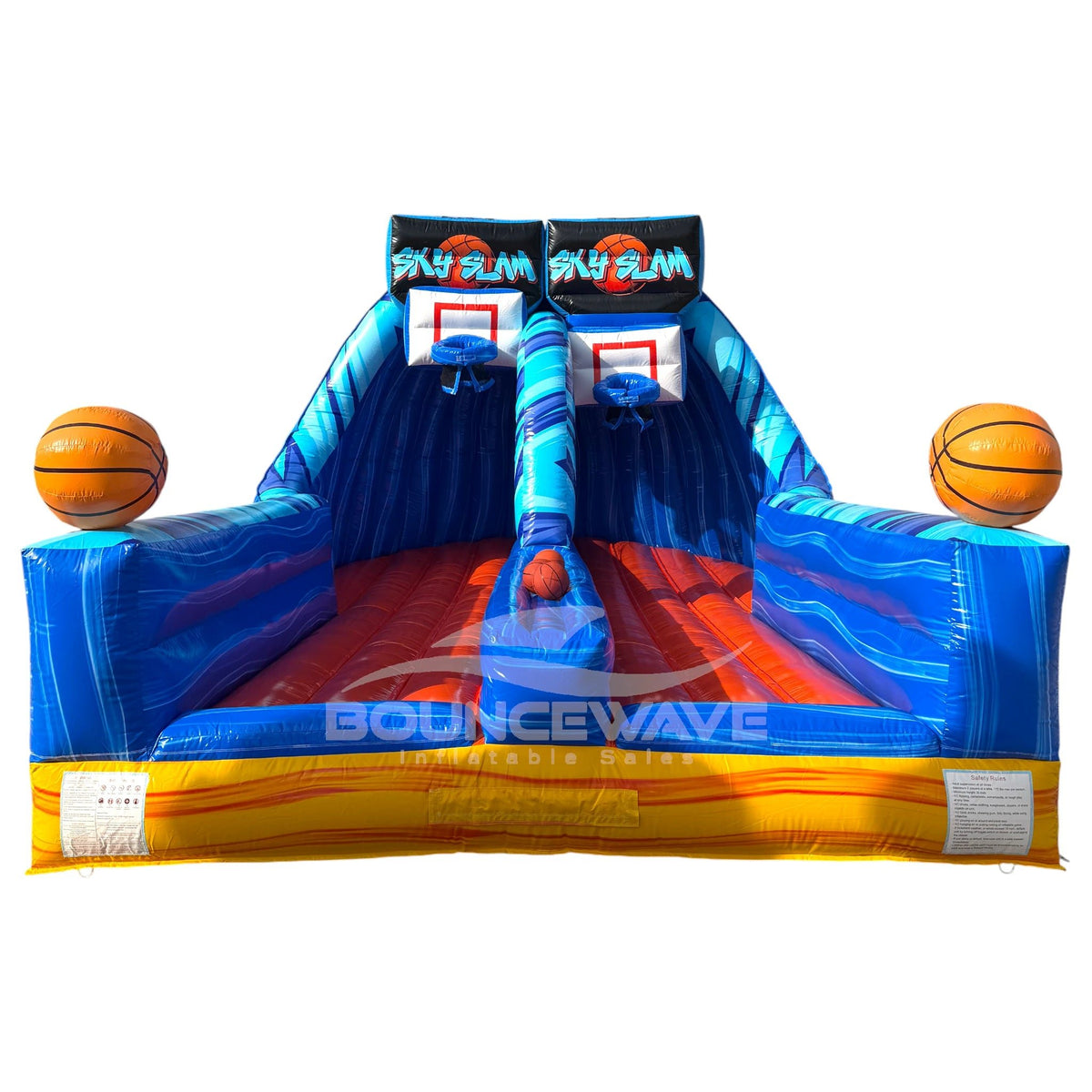 Sky Slam Dual Lane Inflatable Basketball Game | Commercial Dunk Game ...