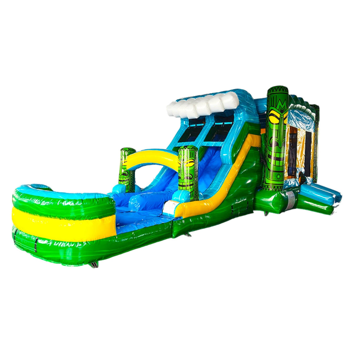 Tiki Wave Dual Lane Bounce House with Slide (Wet/Dry)