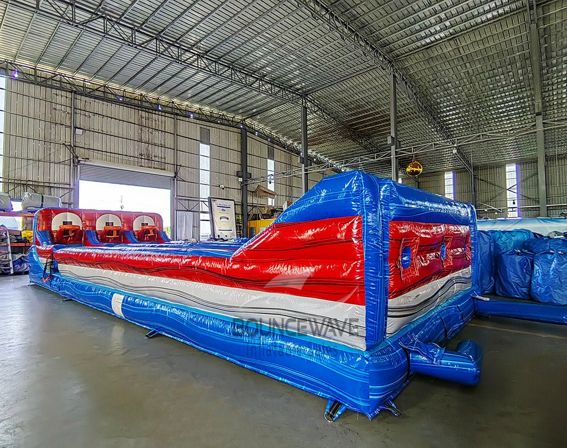 Triple Lane Bungee Run Commercial Interactive Inflatable Game